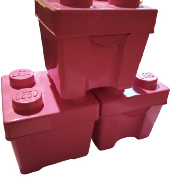 Lego | Storage & Organization | Set Of 3 Pink 6 X6 X6 Lego Brick Boxes ...